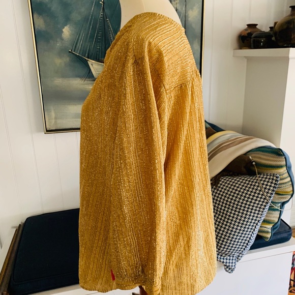 Vintage | Tops | Vintage Gold Metallic Tunic | Poshmark